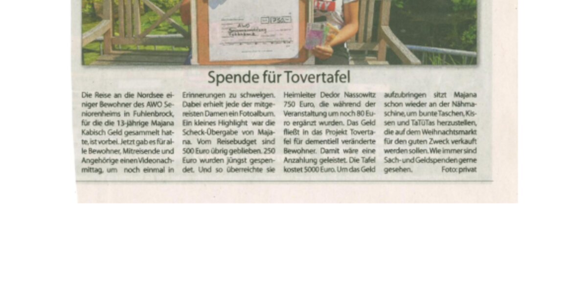 Spende Tovertafel - AWO Gelsenkirchen / Bottrop